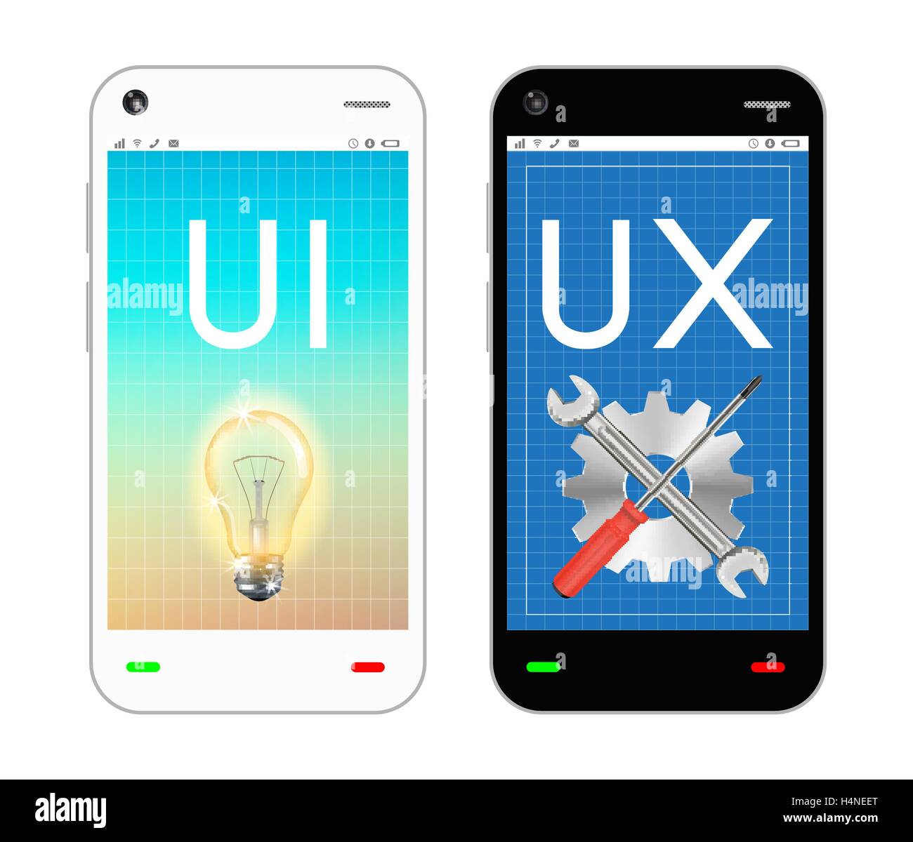 smartphone with ui and ux design on screen Stock Vector Image & Art - Alamy