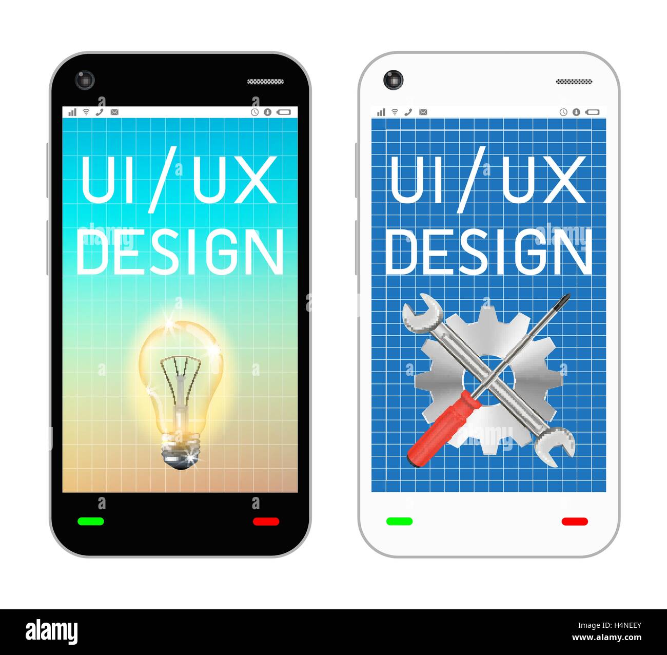 smartphone with ui and ux design on screen Stock Vector Image & Art - Alamy