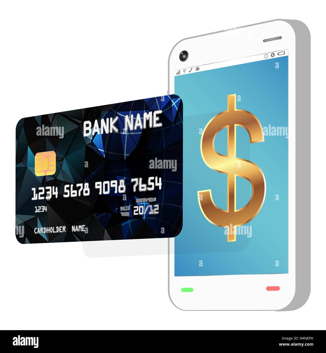 a side view smartphone with credit card Stock Vector Image & Art - Alamy