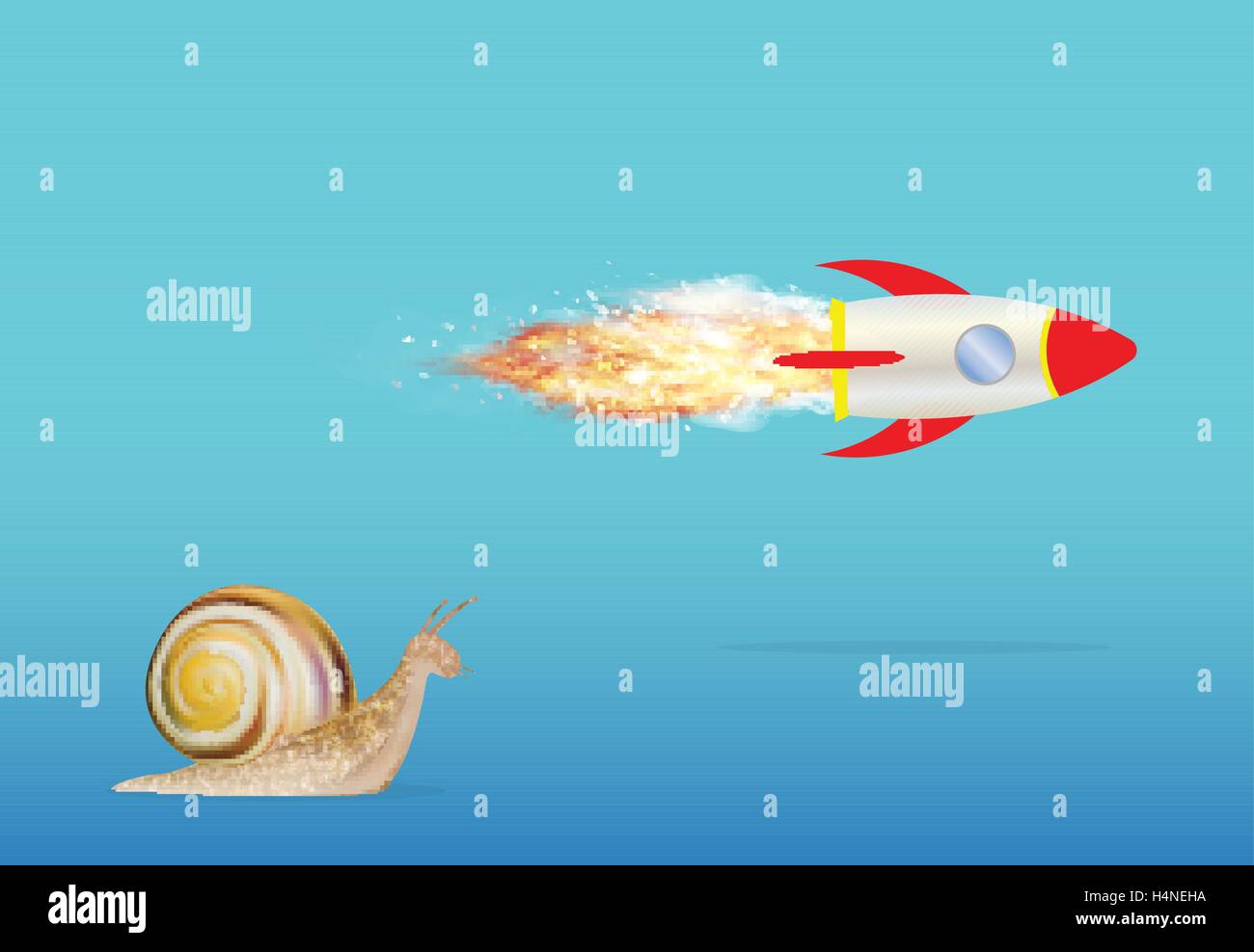slow snail and speed rocket Stock Vector Image & Art - Alamy