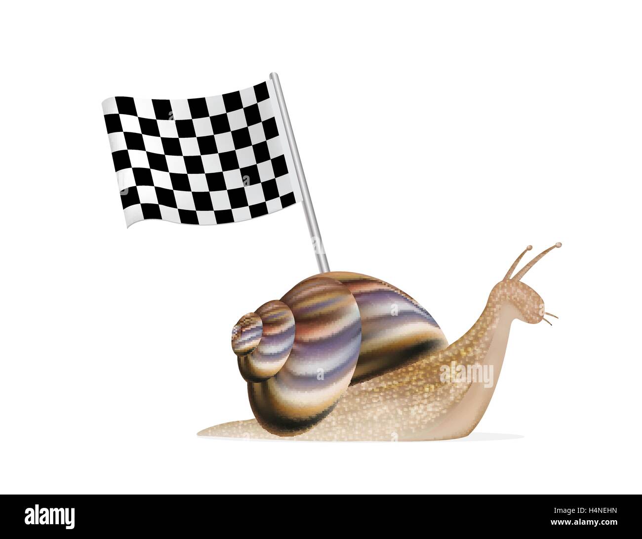 snail with racing flag Stock Vector Image & Art - Alamy