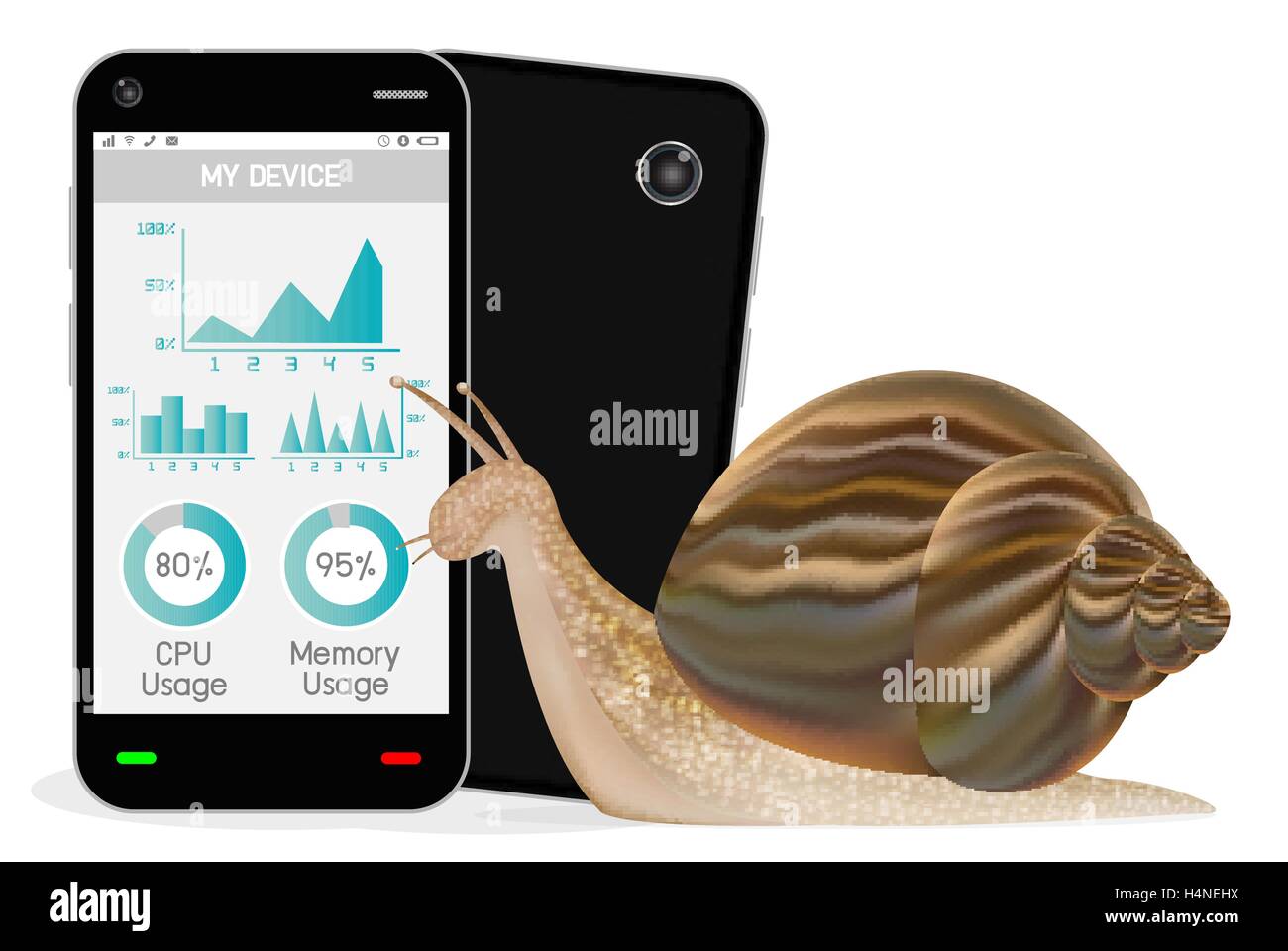 slow smartphone with snail Stock Vector Image & Art - Alamy