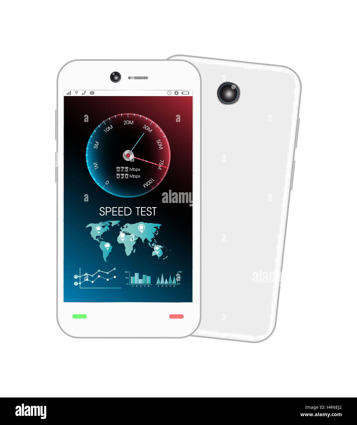 smartphone with speed test interface Stock Vector Image & Art - Alamy