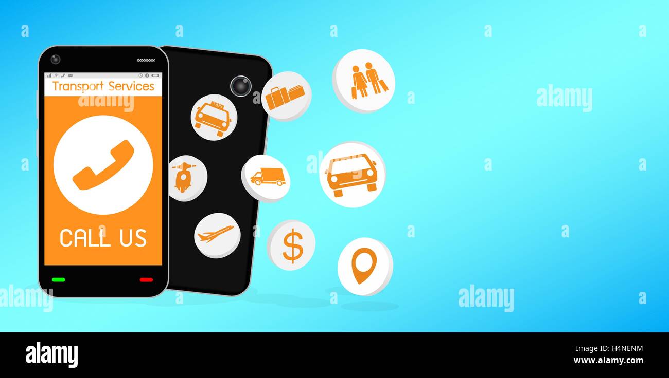 smartphone with transport service application Stock Vector Image & Art ...