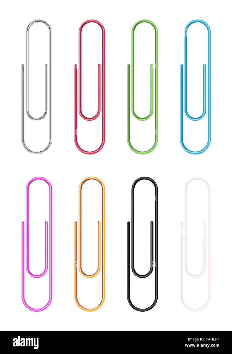 colorful paper clip vector Stock Vector Image & Art - Alamy