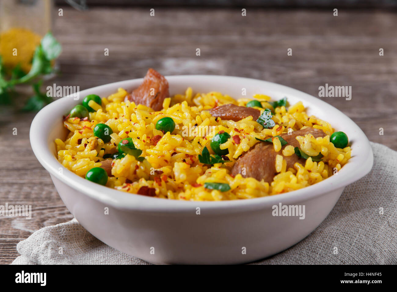 Chicken rice peas hi-res stock photography and images - Alamy