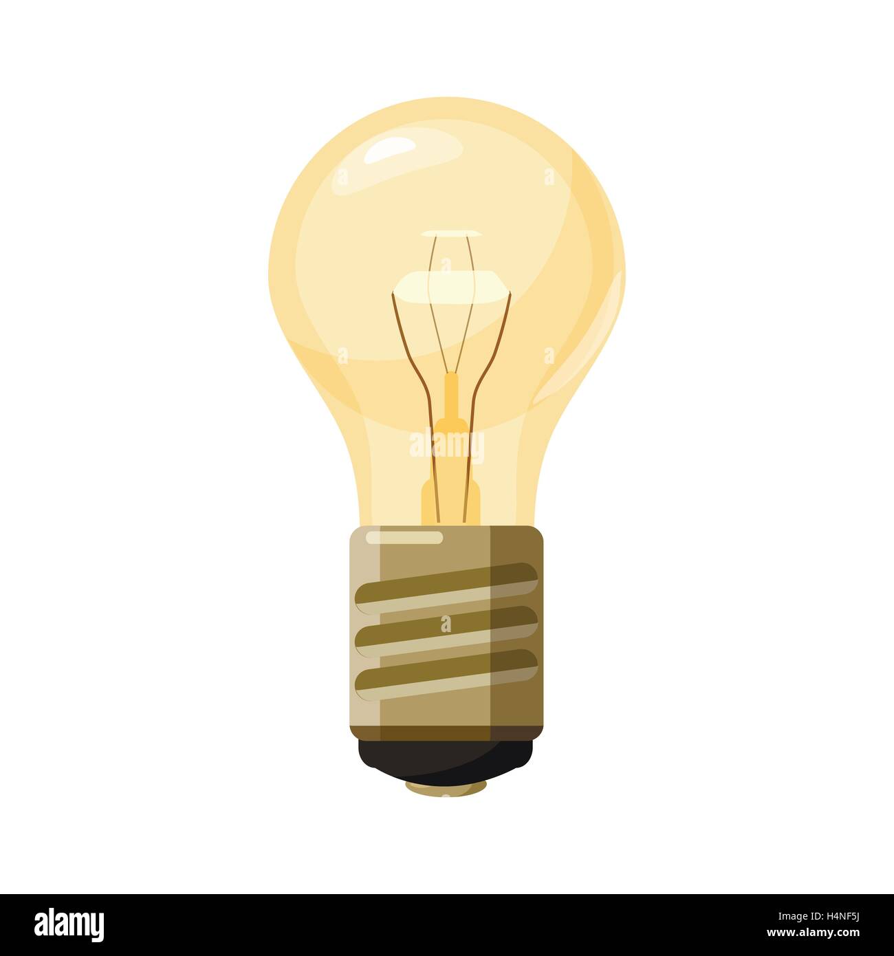 Glowing yellow light bulb icon, cartoon style Stock Vector Image & Art ...
