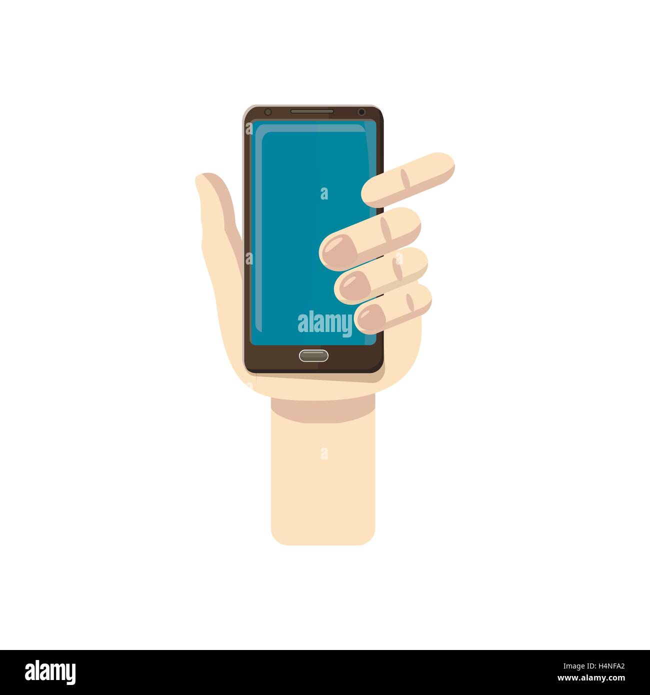 Mobile phone in hand icon, cartoon style Stock Vector Image & Art - Alamy