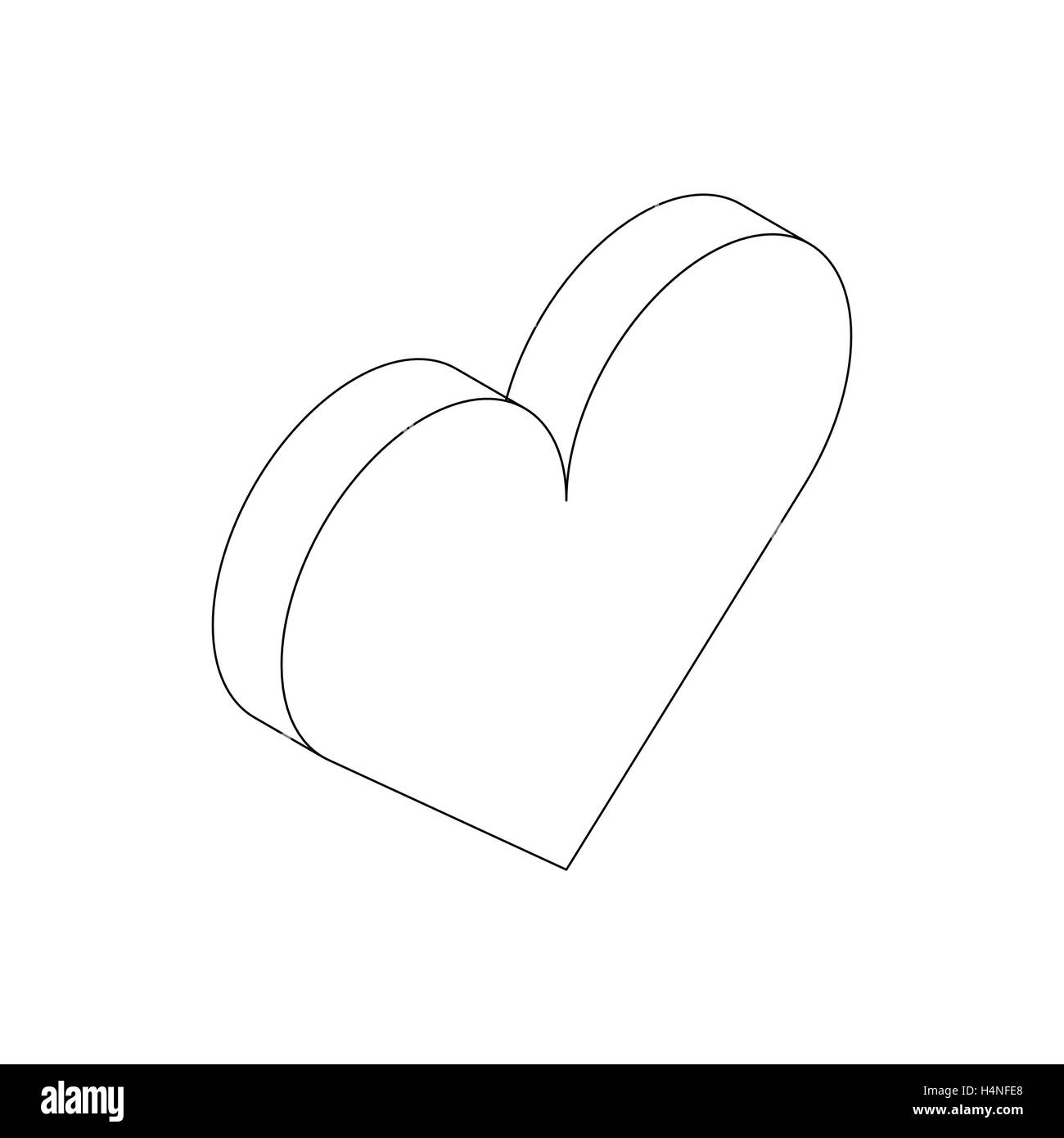 Heart icon, isometric 3d style Stock Vector Image & Art - Alamy