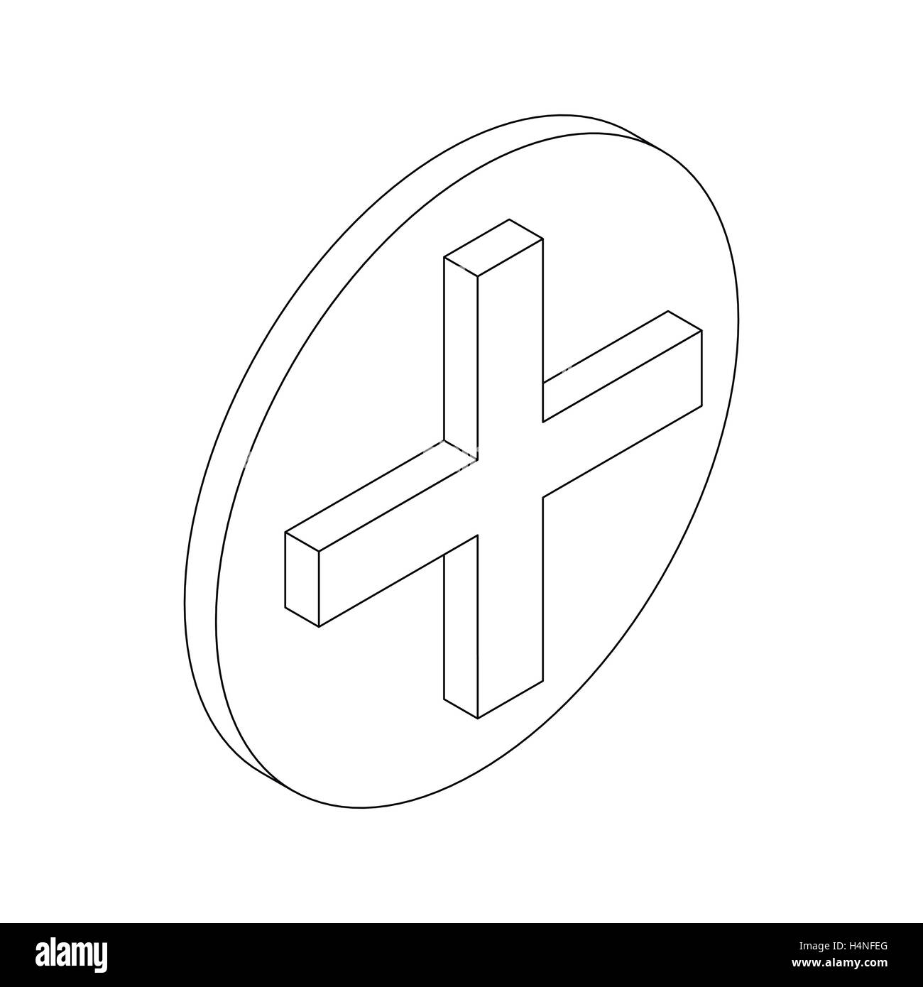 Cross symbol icon, isometric 3d style Stock Vector Image & Art - Alamy