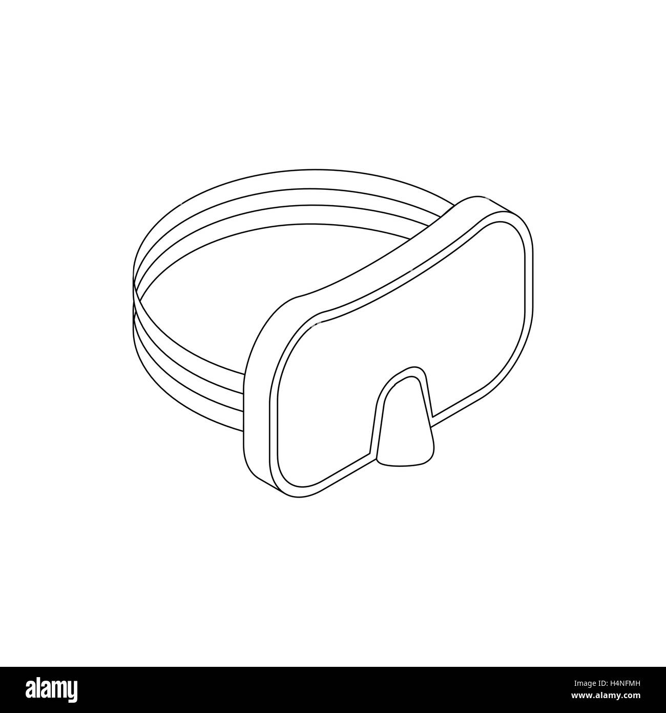 White diving mask snorkel icon Black and White Stock Photos & Images ...