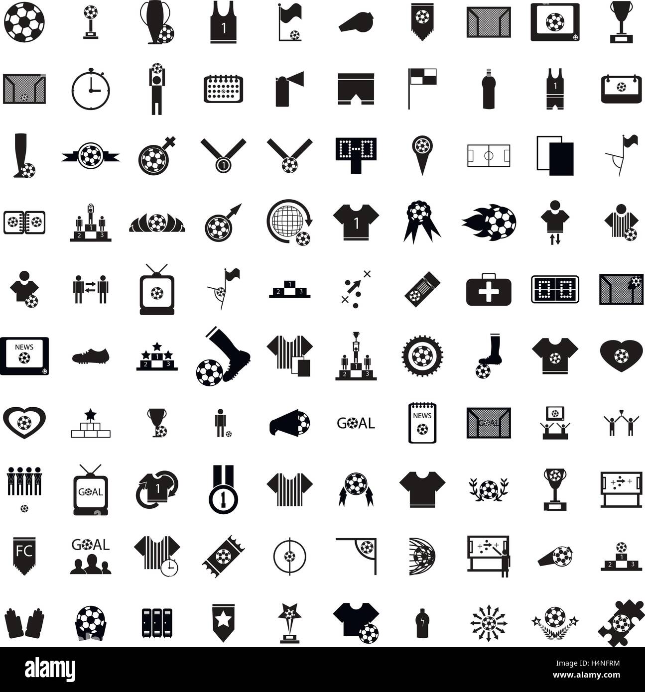 100 Soccer Icons set Stock Vector Image & Art - Alamy
