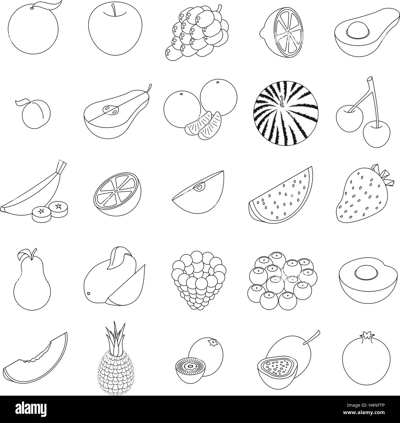 Fruit icons set Stock Vector Image & Art - Alamy