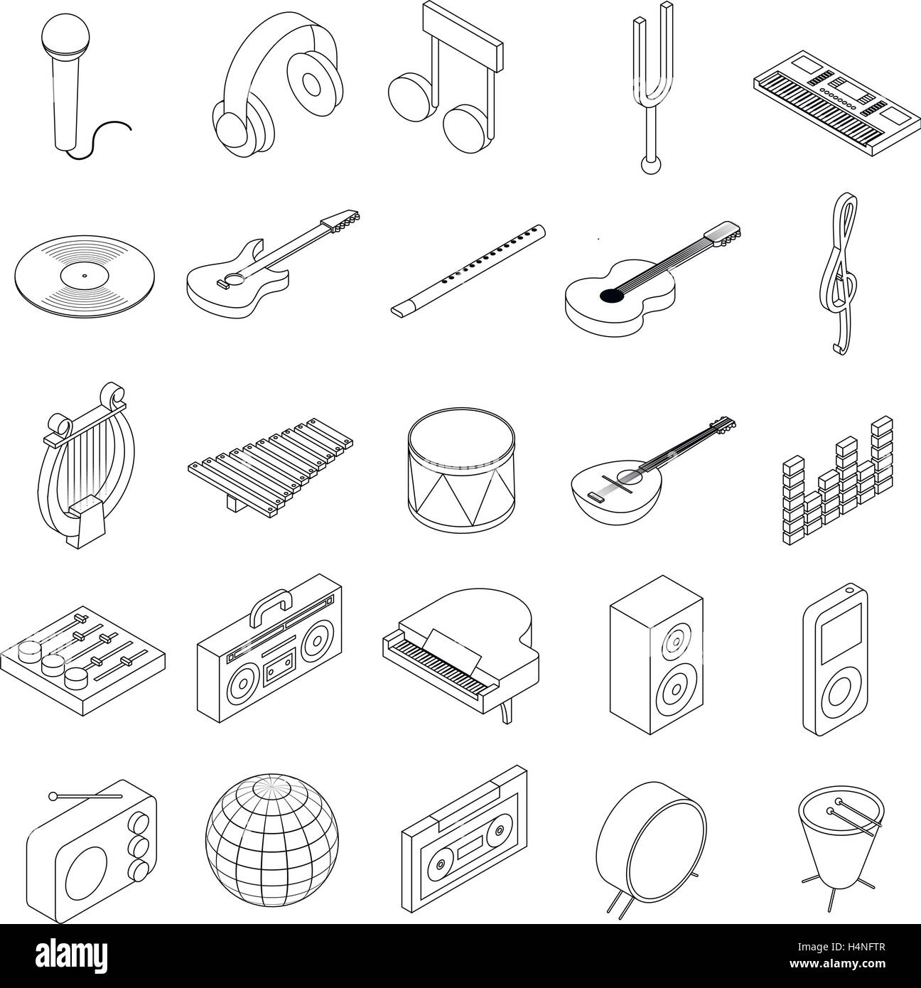 Music Icons set Stock Vector Image & Art - Alamy