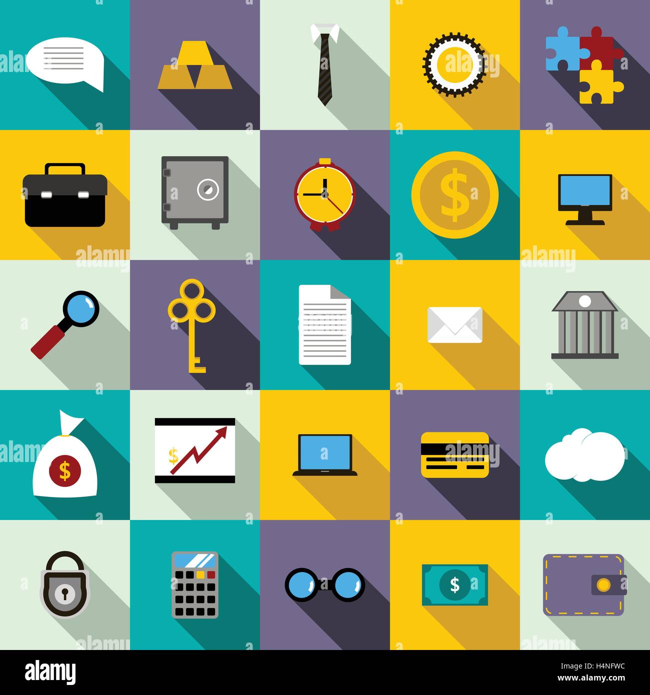 Bank icons set, flat style Stock Vector Image & Art - Alamy