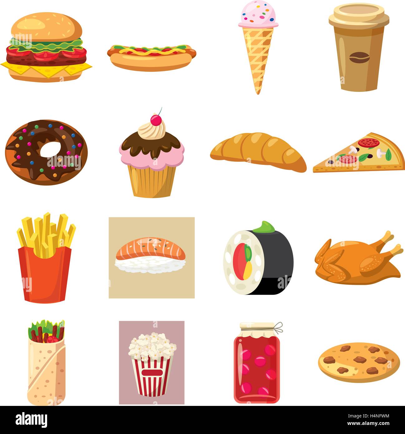 Food set icons Stock Vector Image & Art - Alamy