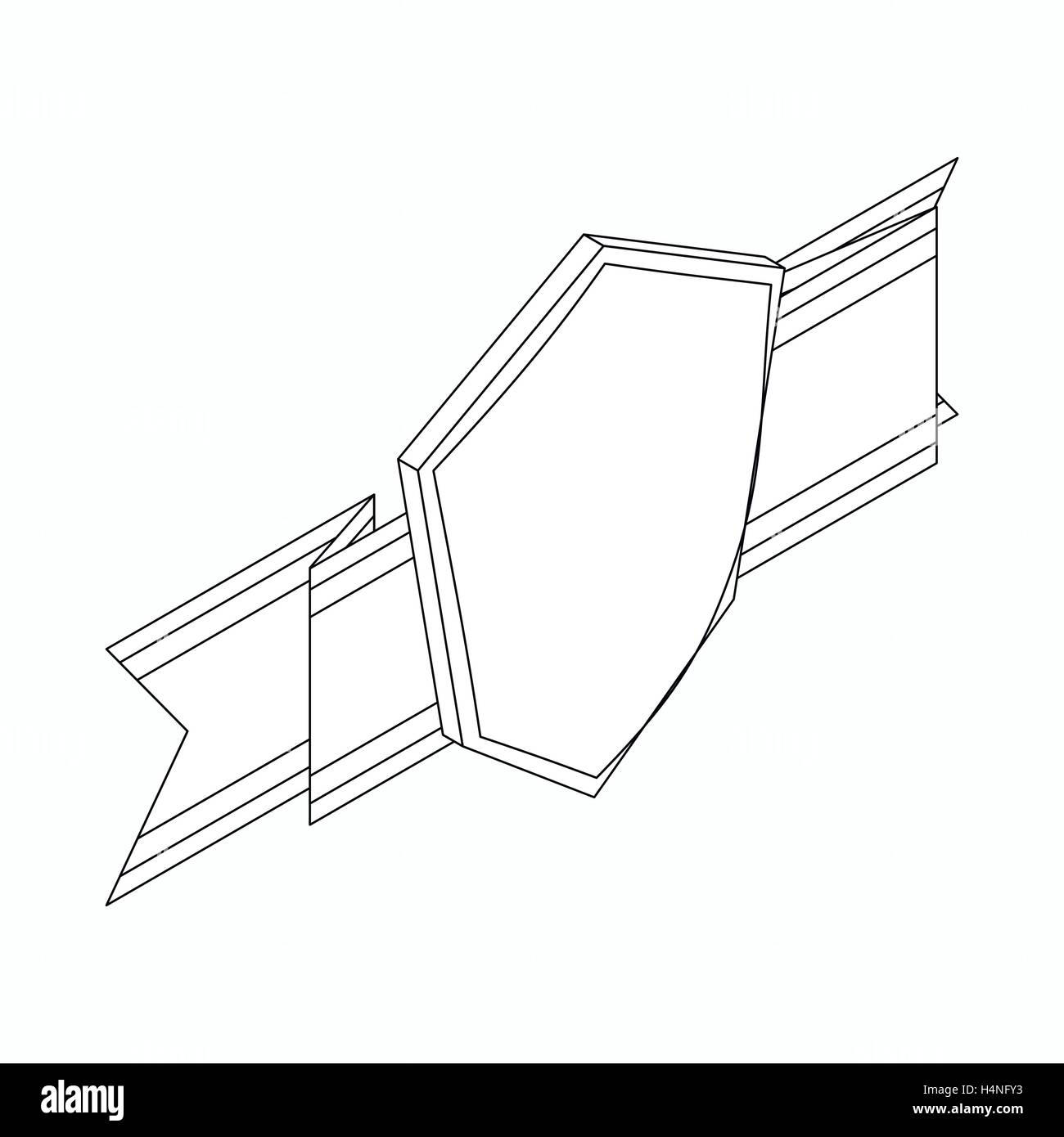 Shield with ribbon icon, isometric 3d style Stock Vector Image & Art ...