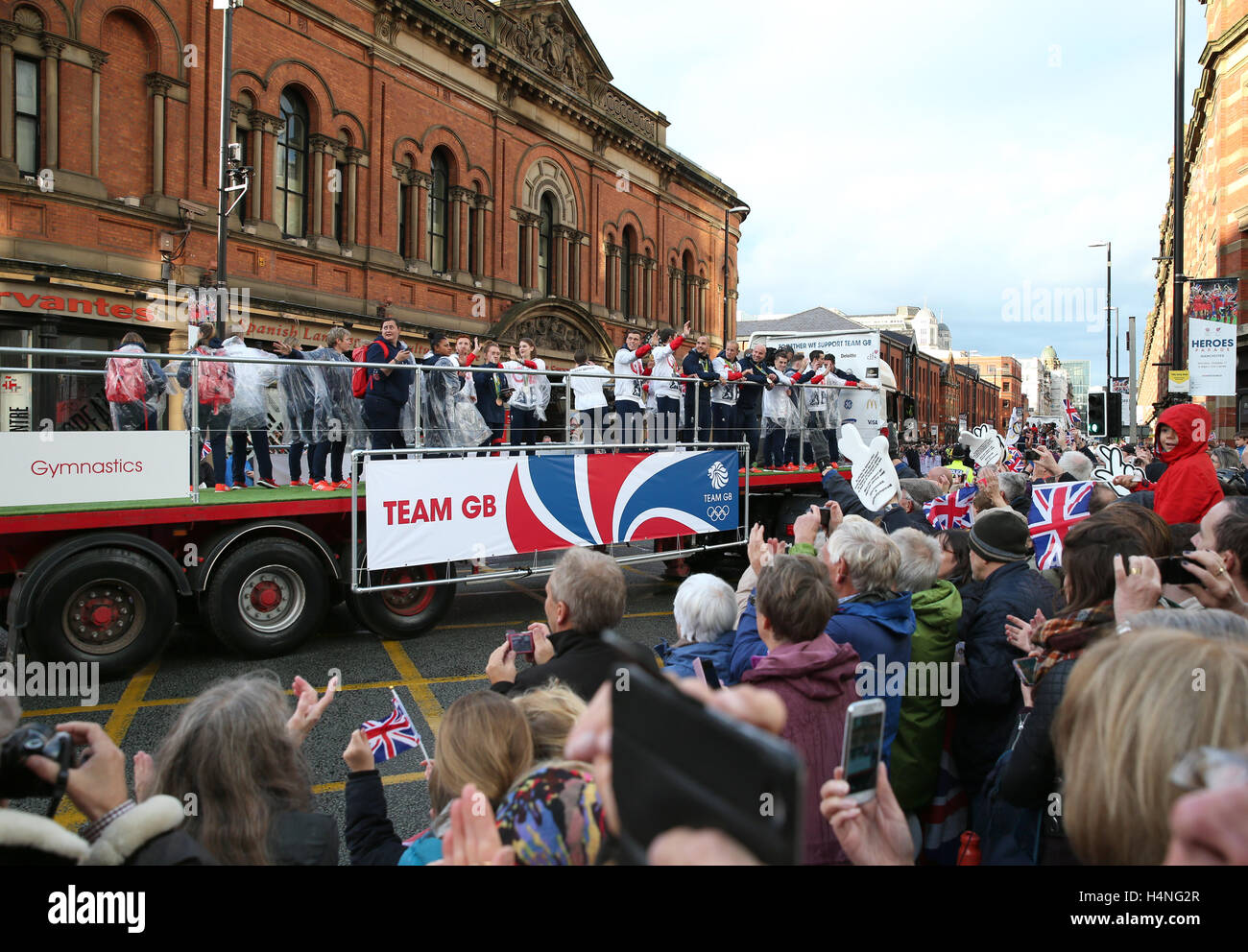 A general view of the Team Great Britain Gymnastic float during the ...