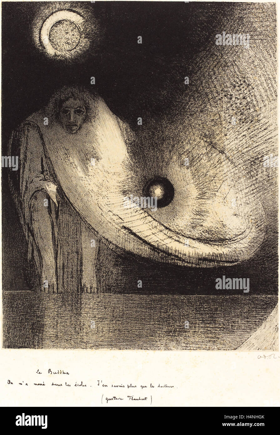 Odilon Redon (French, 1840 - 1916), Le Buddha, 1895, lithograph Stock ...