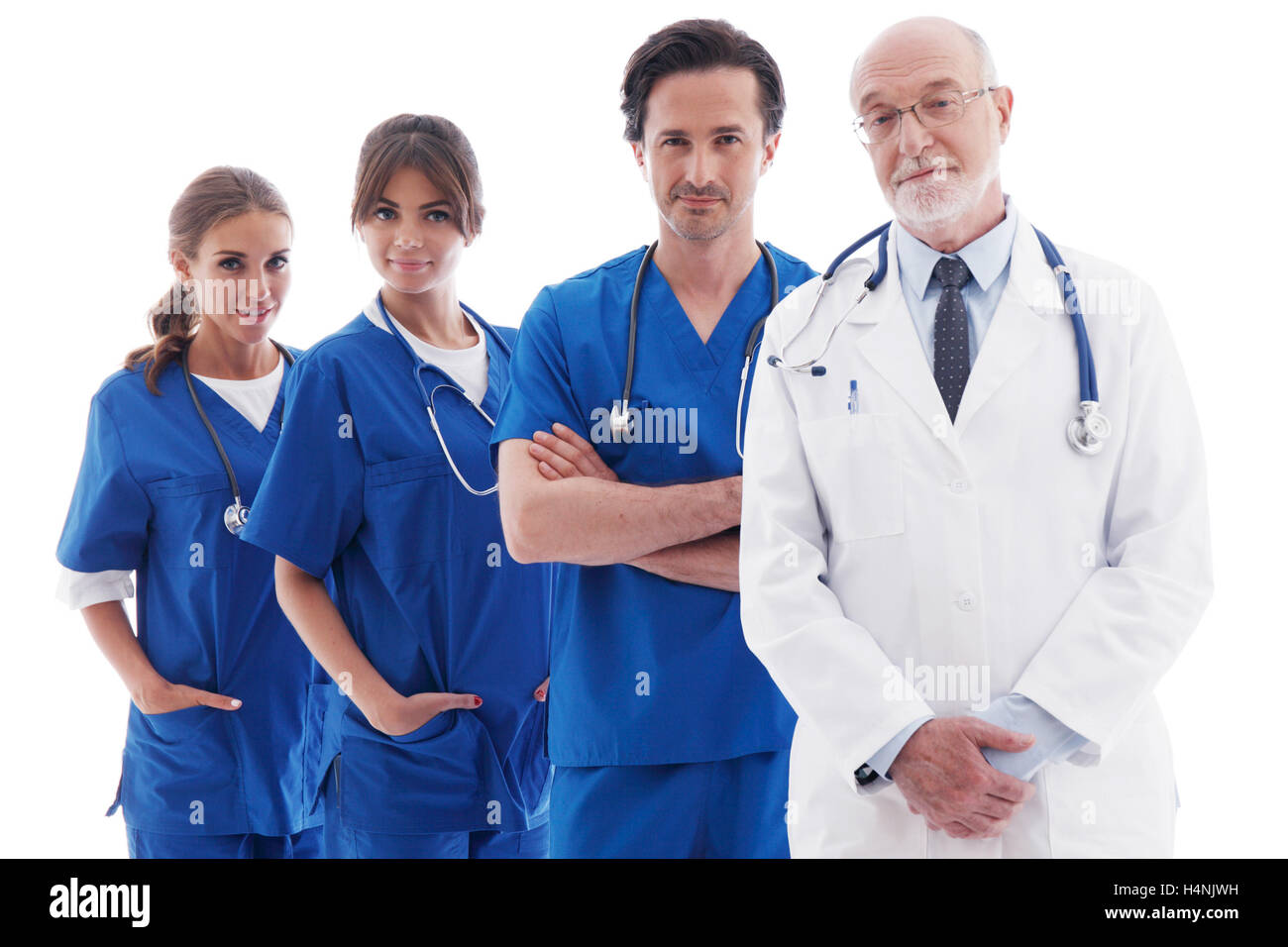 Team of professional doctors isolated on white background Stock Photo ...