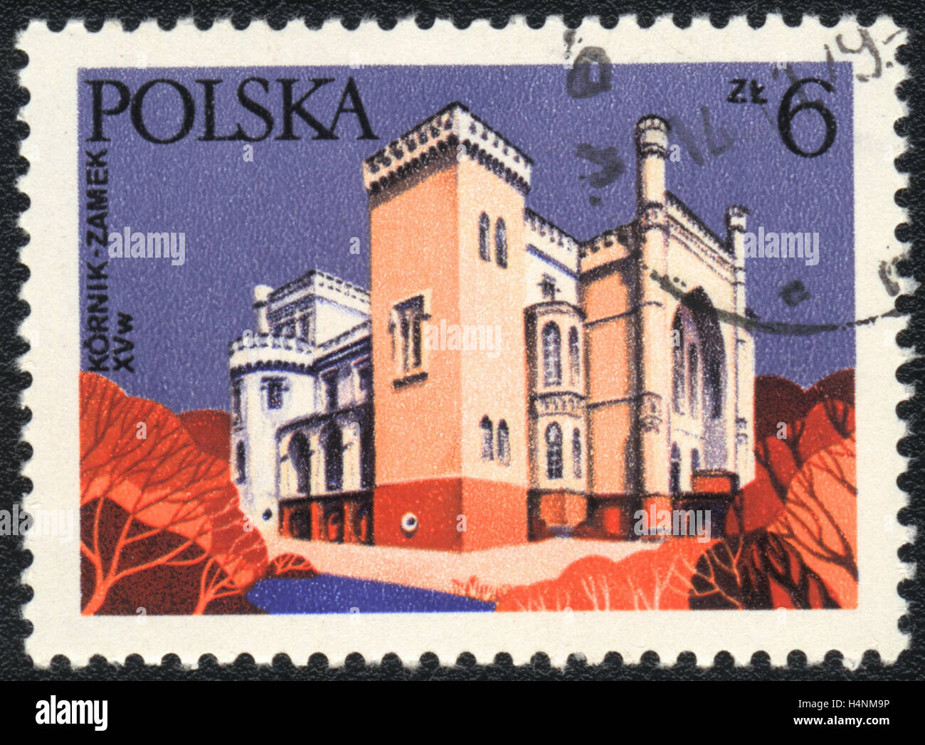 Poland stamp castle hi-res stock photography and images - Alamy