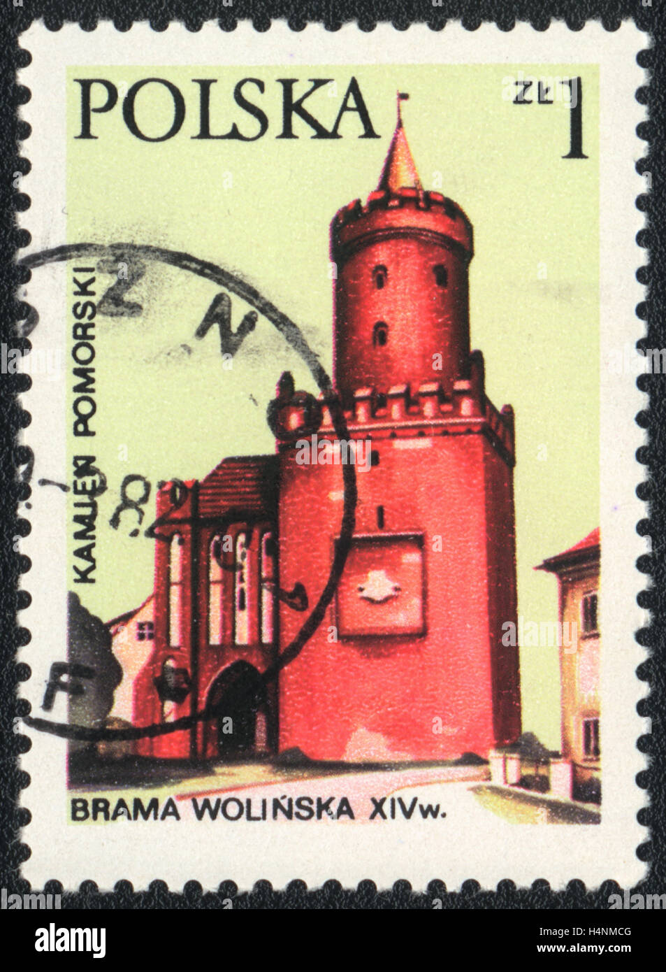 Poland stamp castle hi-res stock photography and images - Alamy