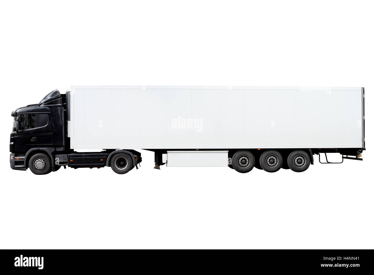 Modern truck with trailer isolated on white background Stock Photo - Alamy
