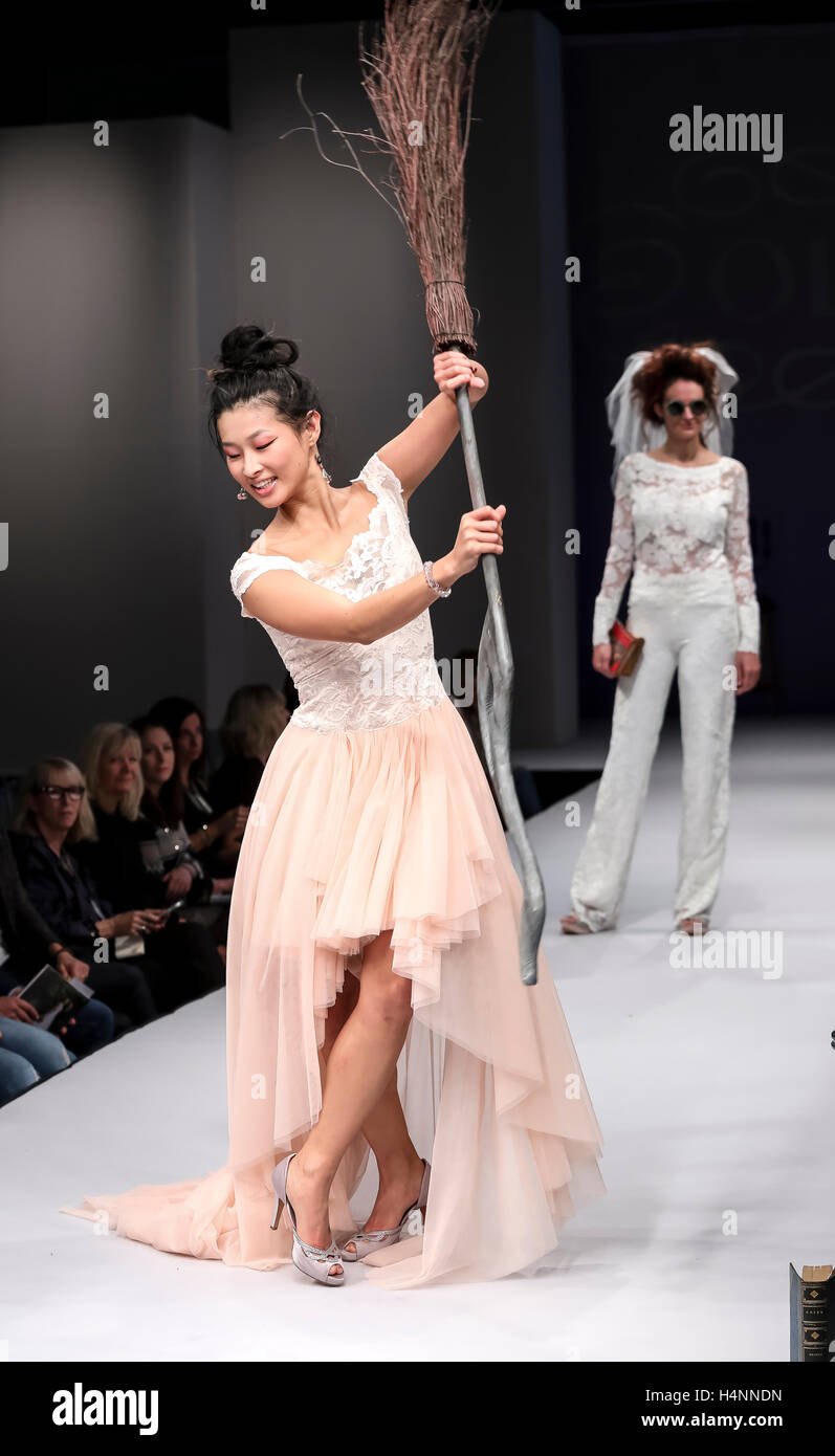 New York, NY, USA - October 8, 2016: A model walks runway for Olvi's by ...