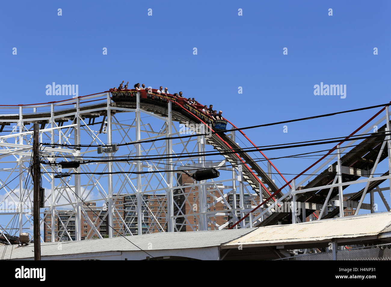 The famous Cyclone Roller Coaster Coney Island Brooklyn New York Stock ...