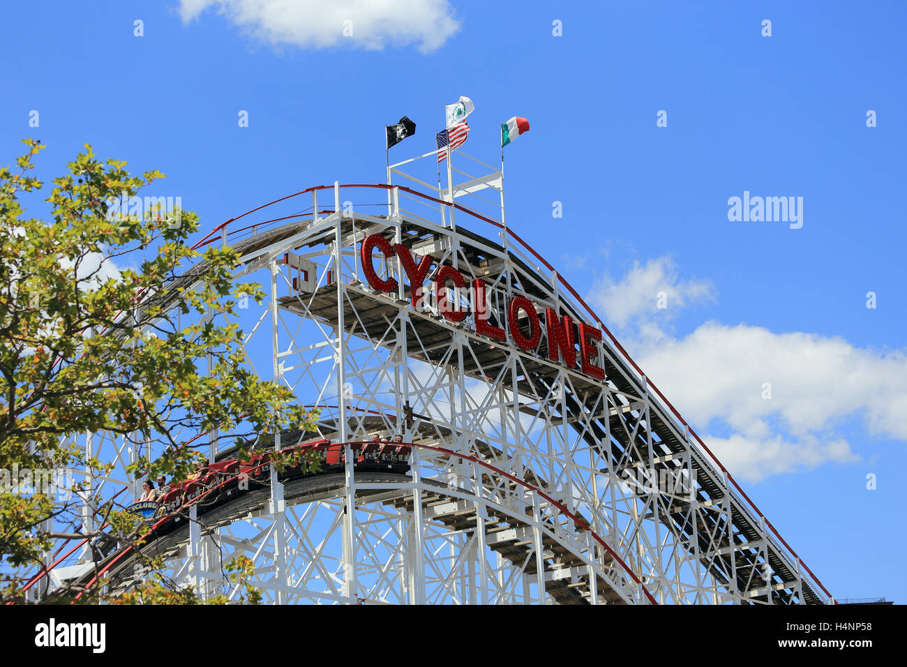 The famous Cyclone Roller Coaster Coney Island Brooklyn New York Stock ...