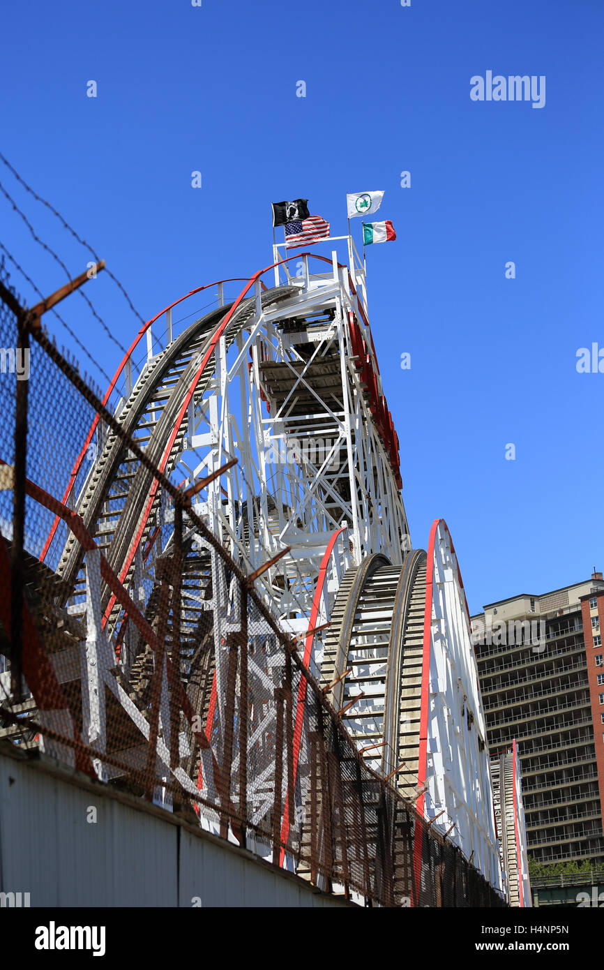 The famous Cyclone Roller Coaster Coney Island Brooklyn New York Stock ...
