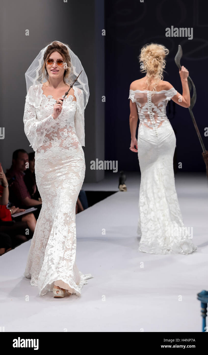 New York, NY, USA - October 8, 2016: A model walks runway for Olvi's by ...