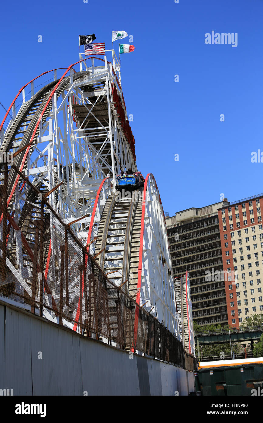 The famous Cyclone Roller Coaster Coney Island Brooklyn New York Stock ...