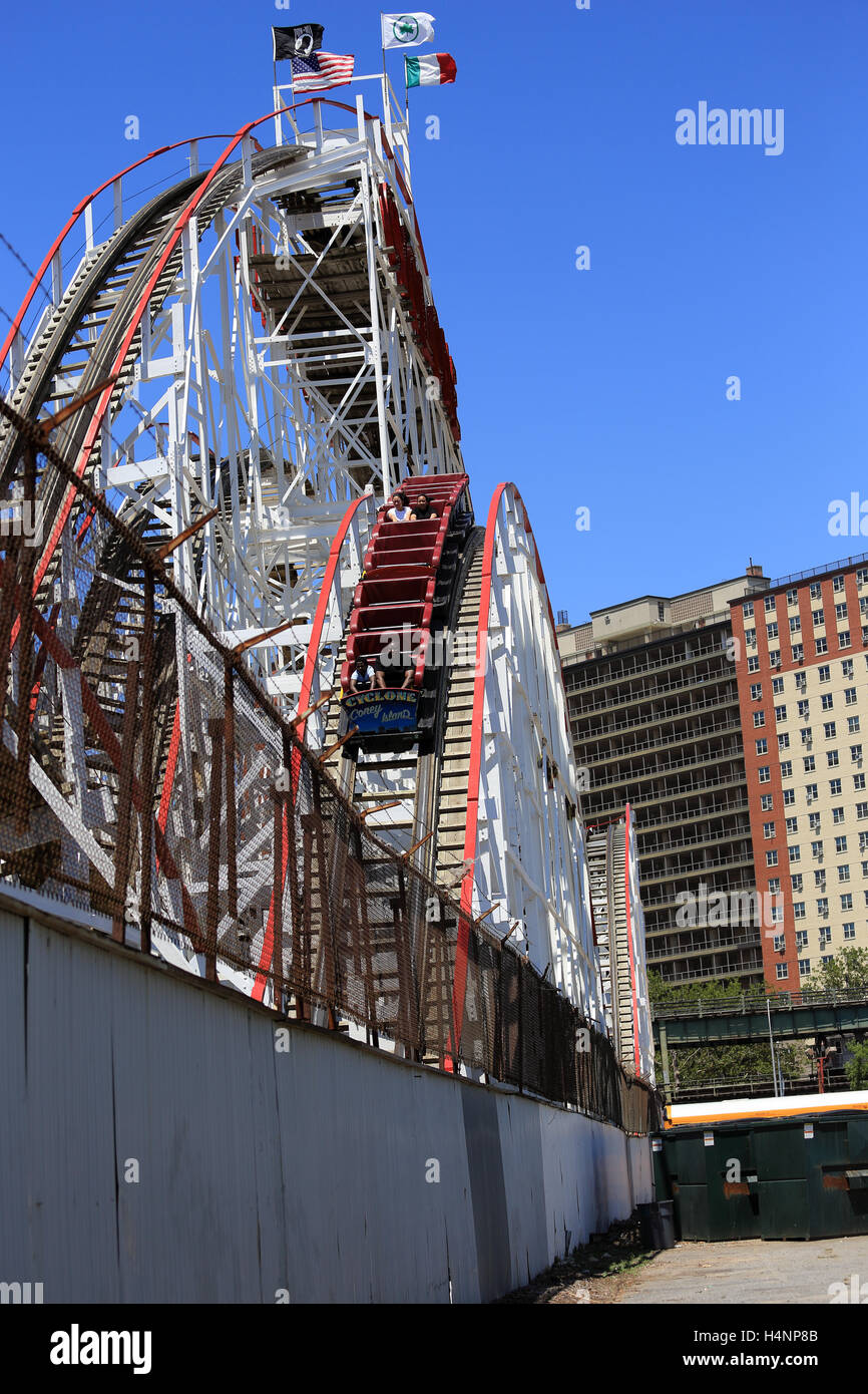 The famous Cyclone Roller Coaster Coney Island Brooklyn New York Stock ...