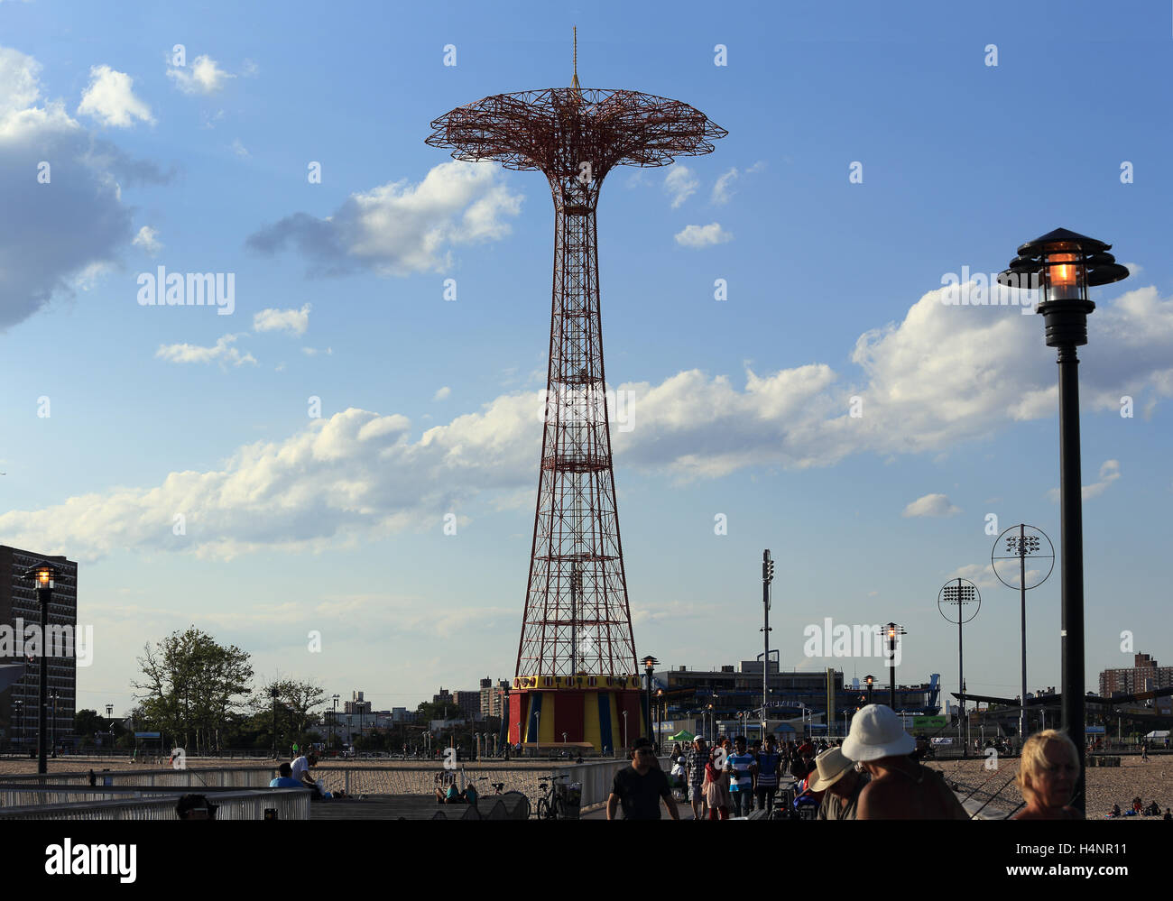 Closed parachute jump ride Coney Island Brooklyn New York City Stock ...