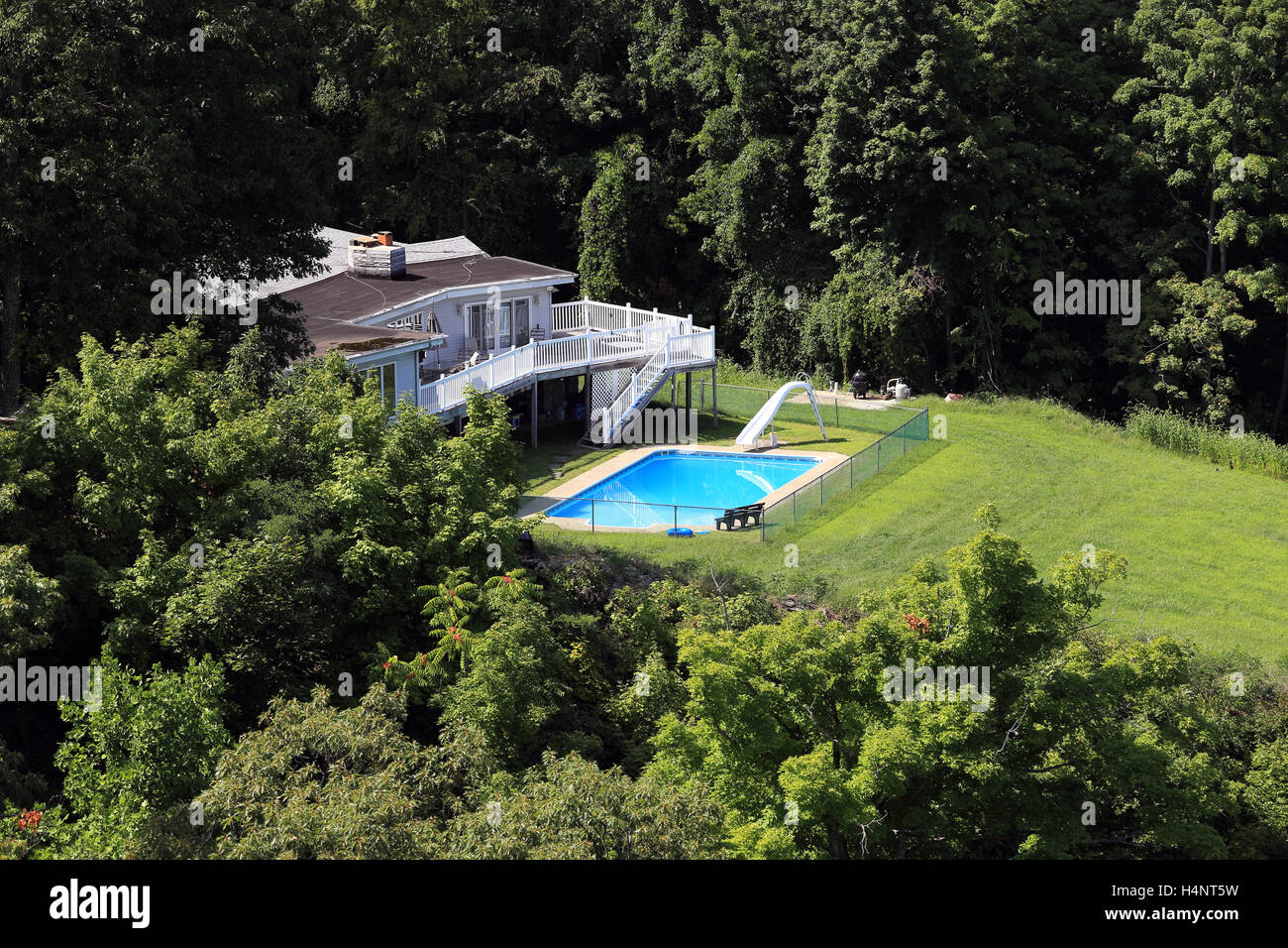 Suburban home with inground swimming pool near Poughkeepsie New York ...