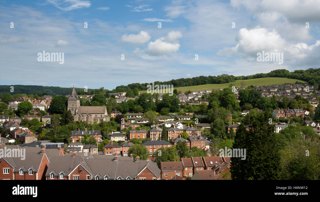 View over Stroud town, Gloucestershire, Cotswolds, UK Stock Photo - Alamy
