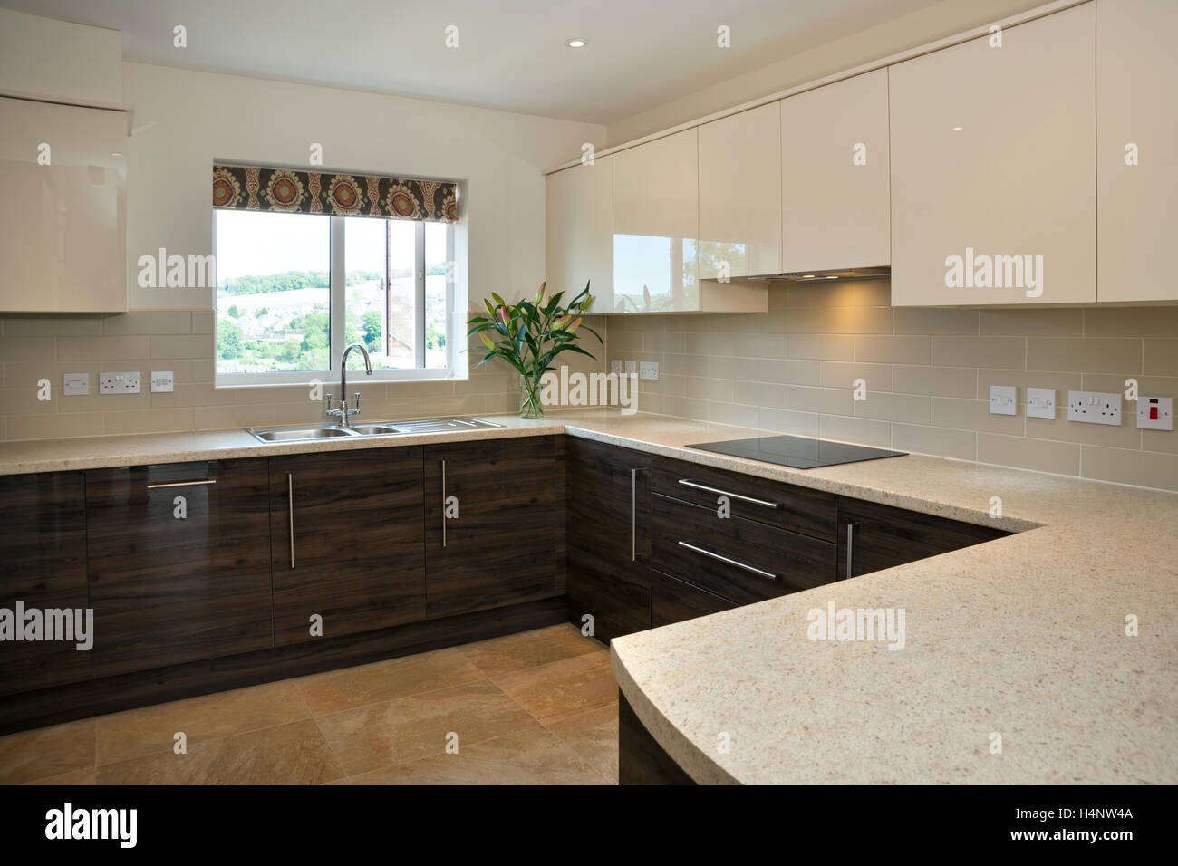 A modern property development showhome kitchen Stock Photo - Alamy