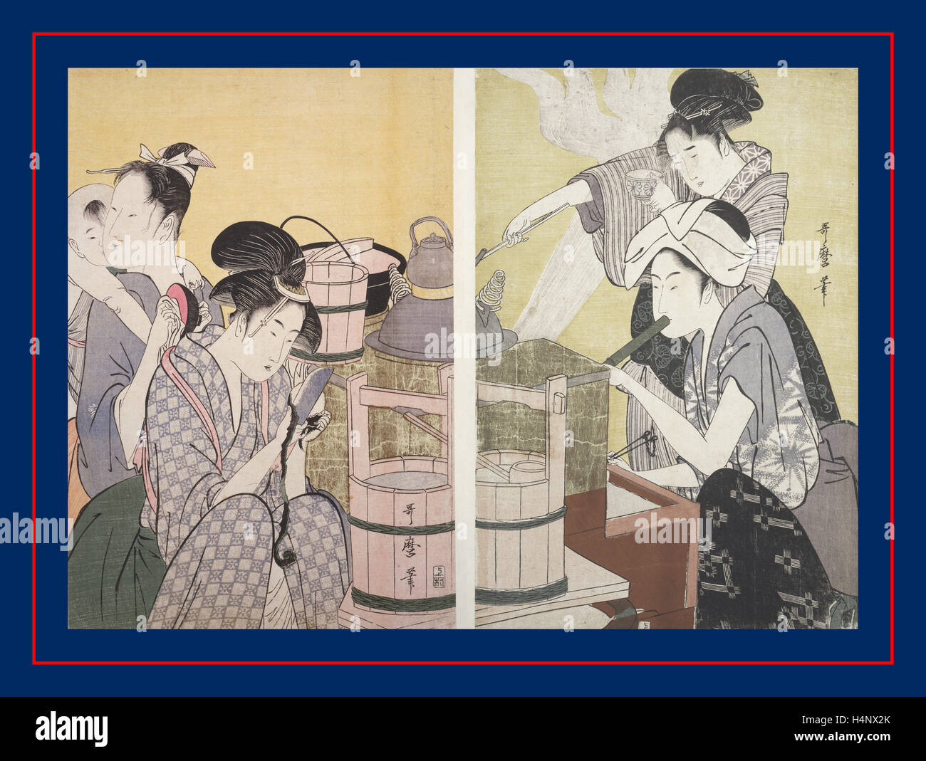 Daidokoro, Kitchen scene, Kitagawa, Utamaro (1753?-1806), Artist ...
