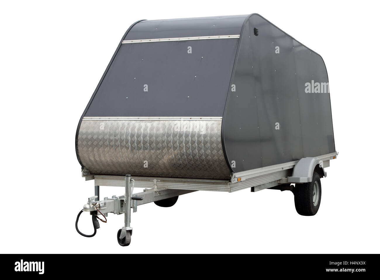 Metal car trailer, isolated on a white background Stock Photo - Alamy