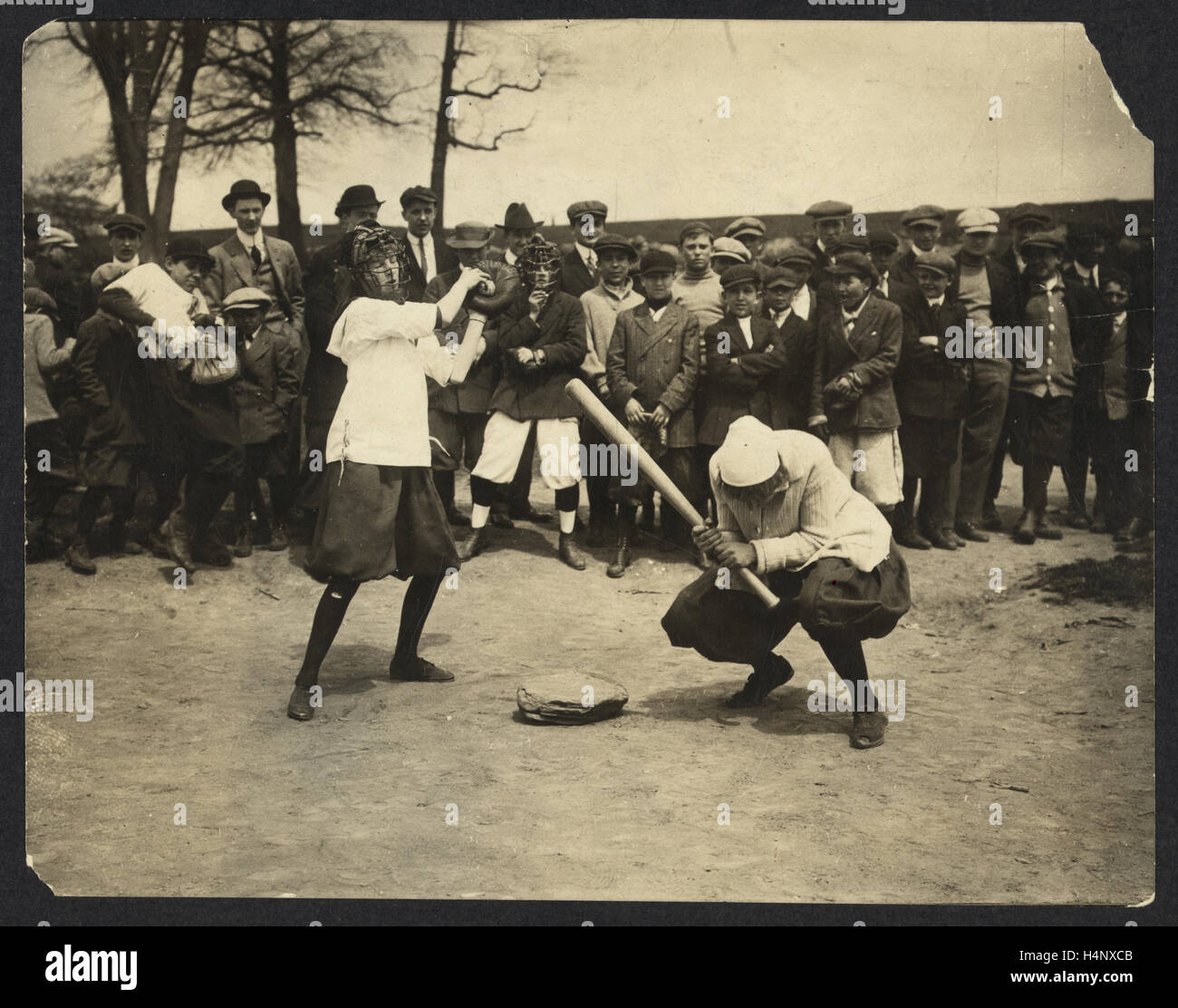 New York female "Giants" - Miss McCullum catcher and Miss Ryan at bat ...