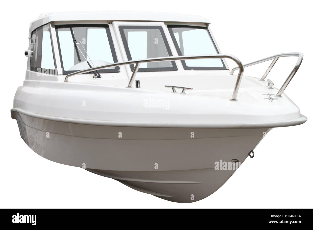 Modern motor boat, isolated on a white background Stock Photo - Alamy