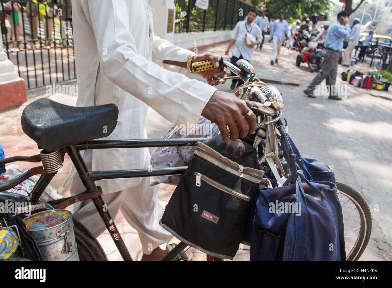 Dabbawalla. Tiffin lunch box system of food deliveries in Mumbai,Bombay ...