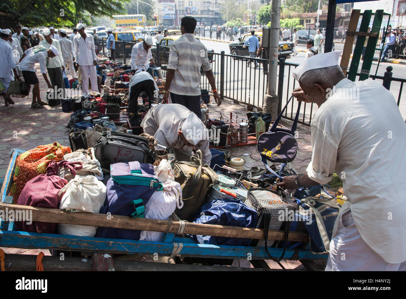 Dabbawalla. Tiffin lunch box system of food deliveries in Mumbai,Bombay ...