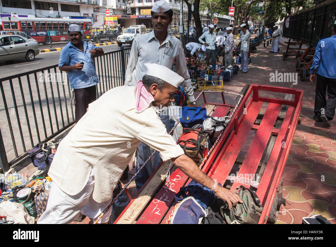 Dabbawalla. Tiffin lunch box system of food deliveries in Mumbai,Bombay ...
