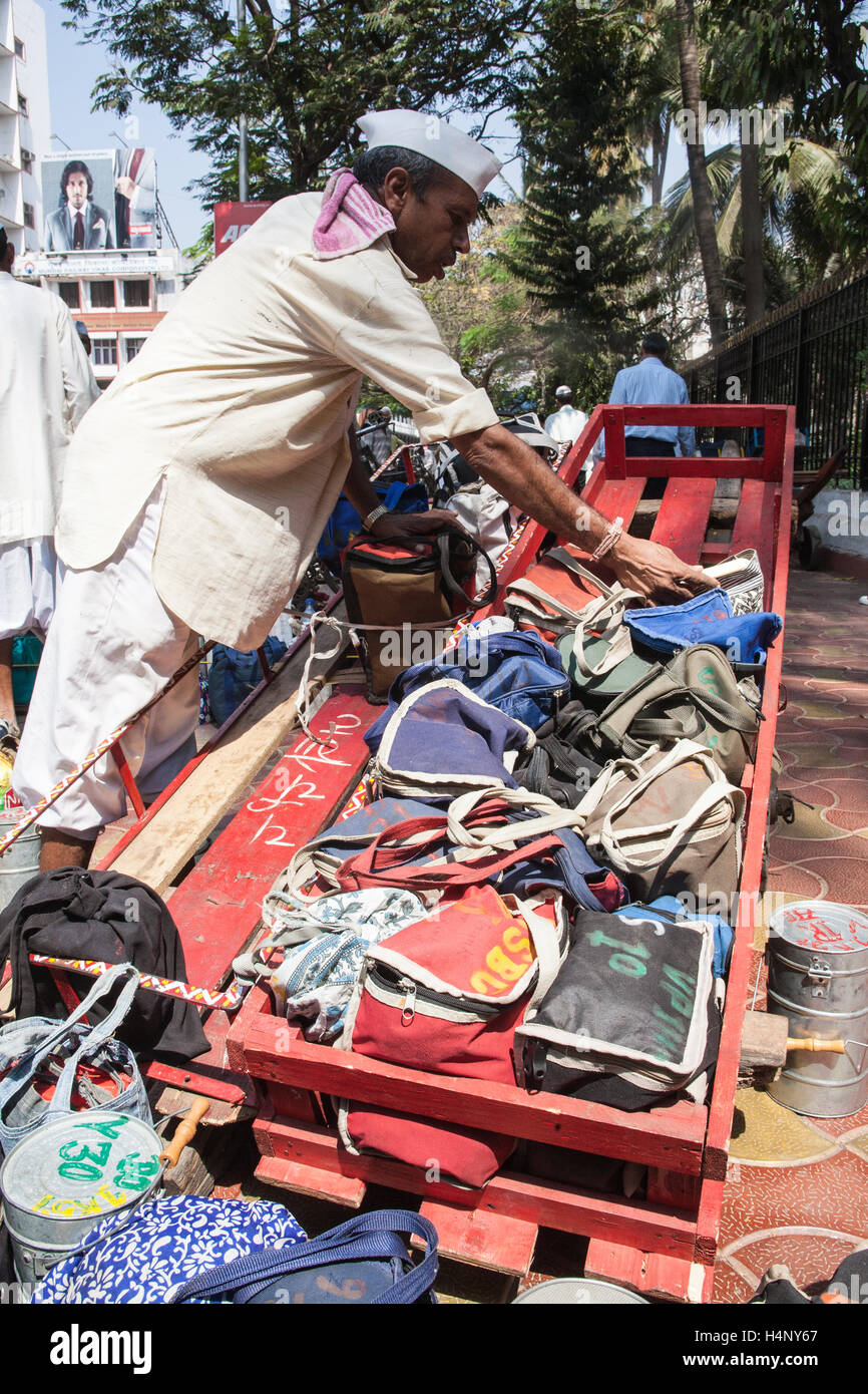 Dabbawalla. Tiffin lunch box system of food deliveries in Mumbai,Bombay ...