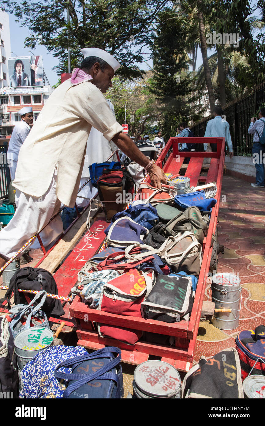 Dabbawalla. Tiffin lunch box system of food deliveries in Mumbai,Bombay ...