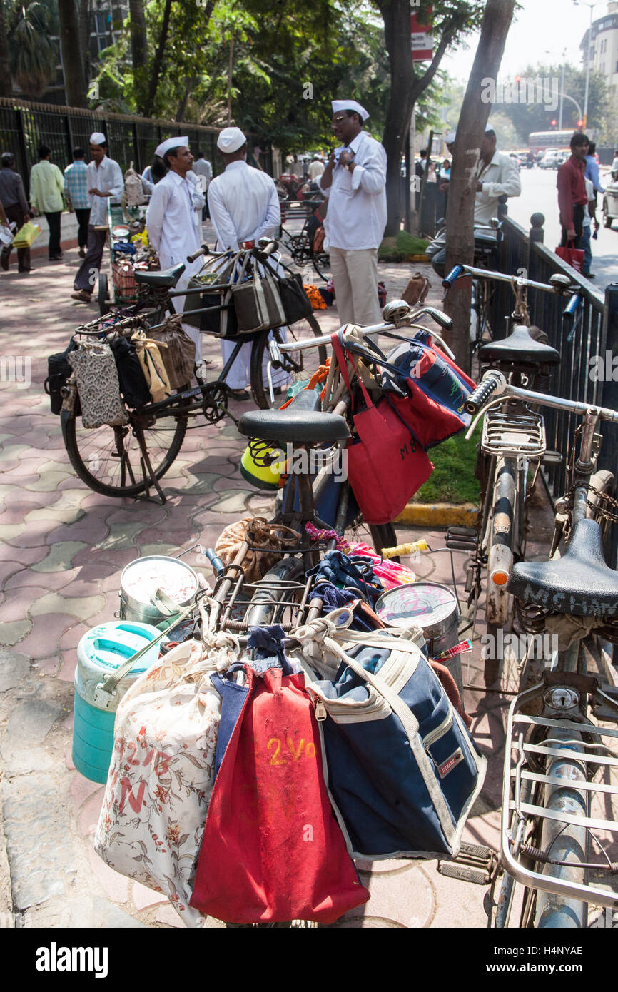 Dabbawalla. Tiffin lunch box system of food deliveries in Mumbai,Bombay ...