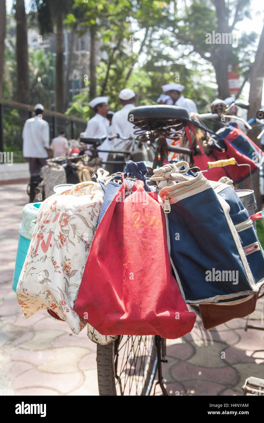 Dabbawalla. Tiffin lunch box system of food deliveries in Mumbai,Bombay ...