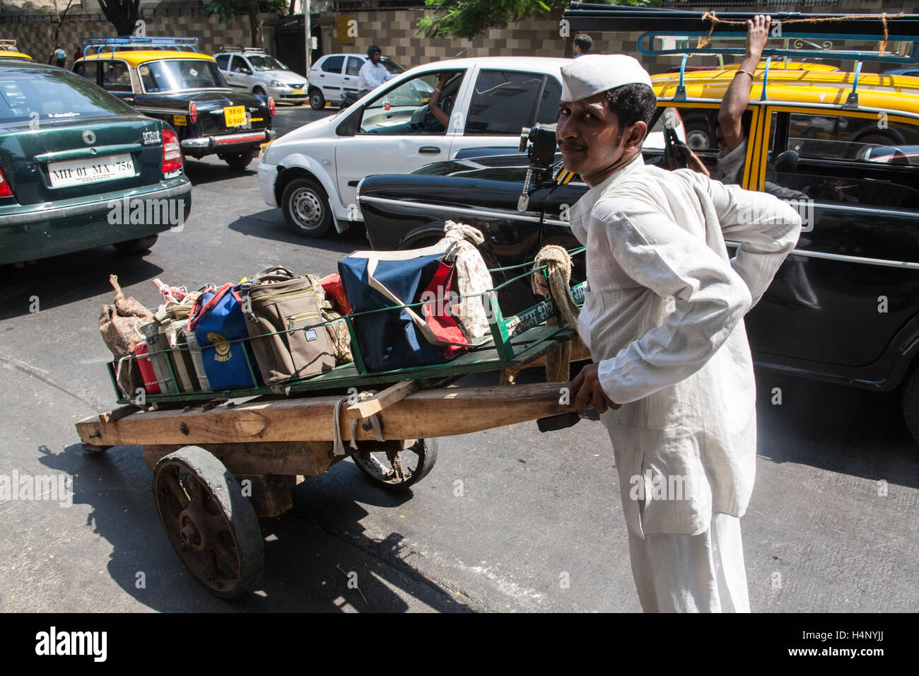 Dabbawalla. Tiffin lunch box system of food deliveries in Mumbai,Bombay ...